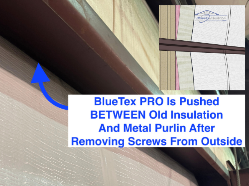 How to Install BlueTex™ Between Old Insulation and Existing Metal Girt ...