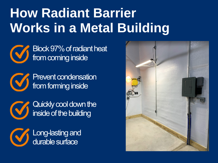 How Radiant Barrier Works in a Metal Building – BlueTex Insulation