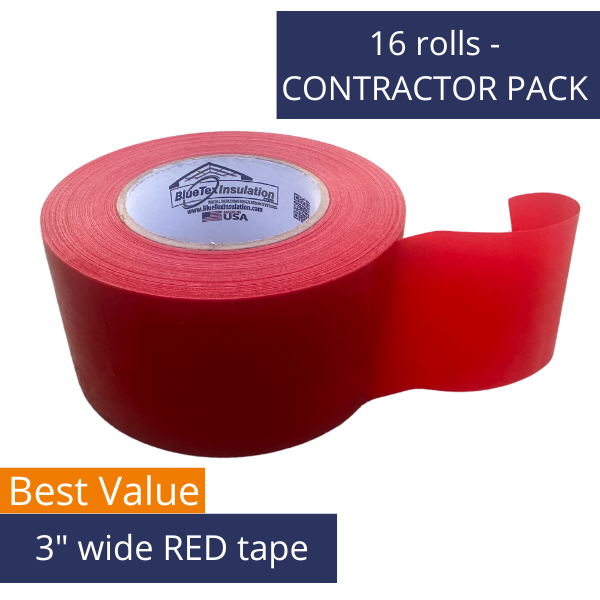 3" Red Vapor Barrier Construction Tape – BlueTex Insulation