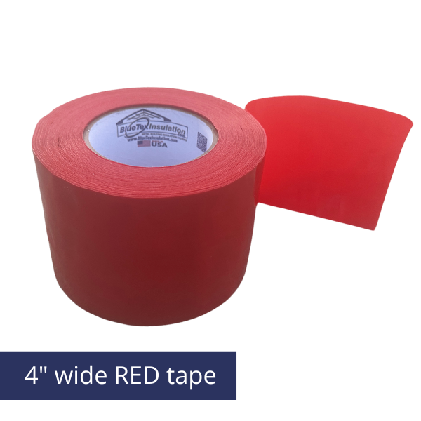 4" Red Vapor Barrier Construction Tape – BlueTex Insulation