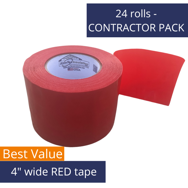4" Red Vapor Barrier Construction Tape – BlueTex Insulation