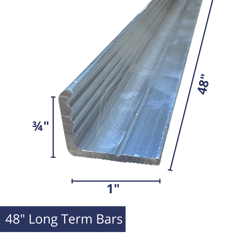 48" Wide Aluminum Term Bars for BlueTex™ Cover System – BlueTex Insulation