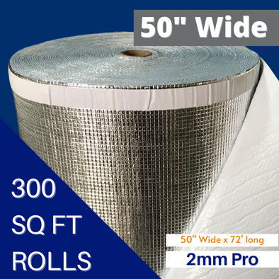 BlueTex™ Pro 2mm 50" Wide Foil/White + Foam insulation – BlueTex Insulation